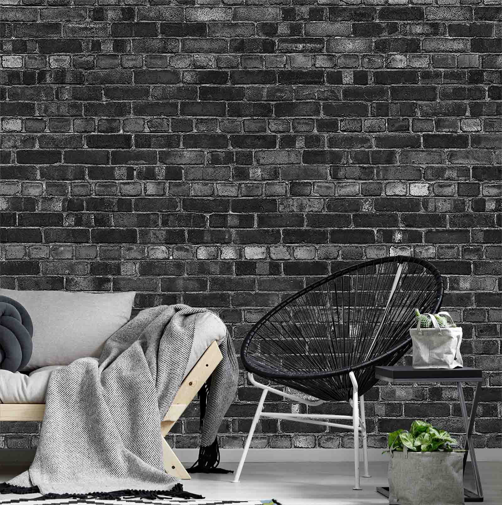 Papier Peint Brique Noir