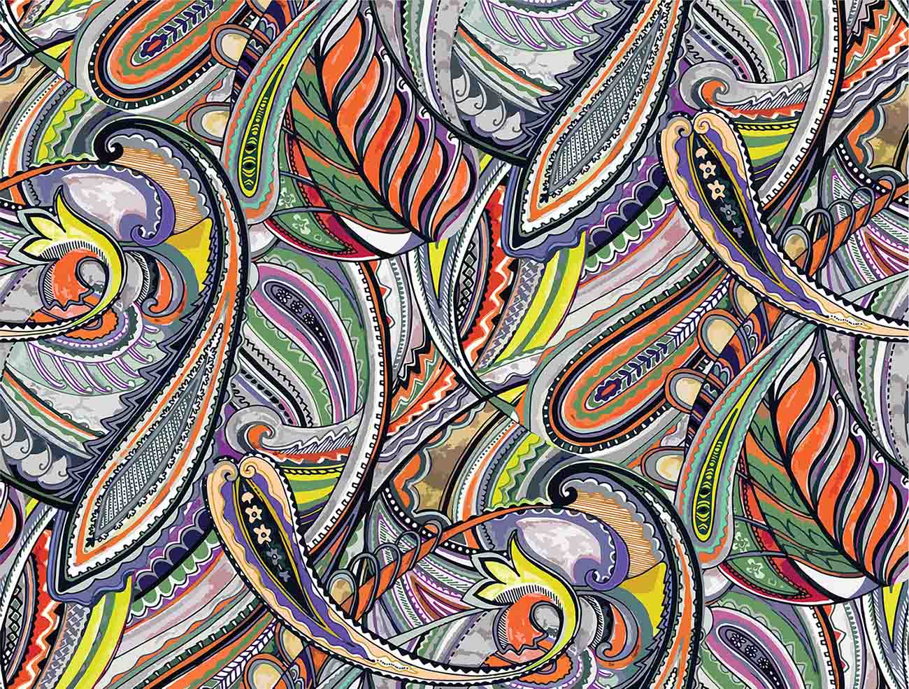 Murale en Papier Peint Motif Paisley | Muralunique