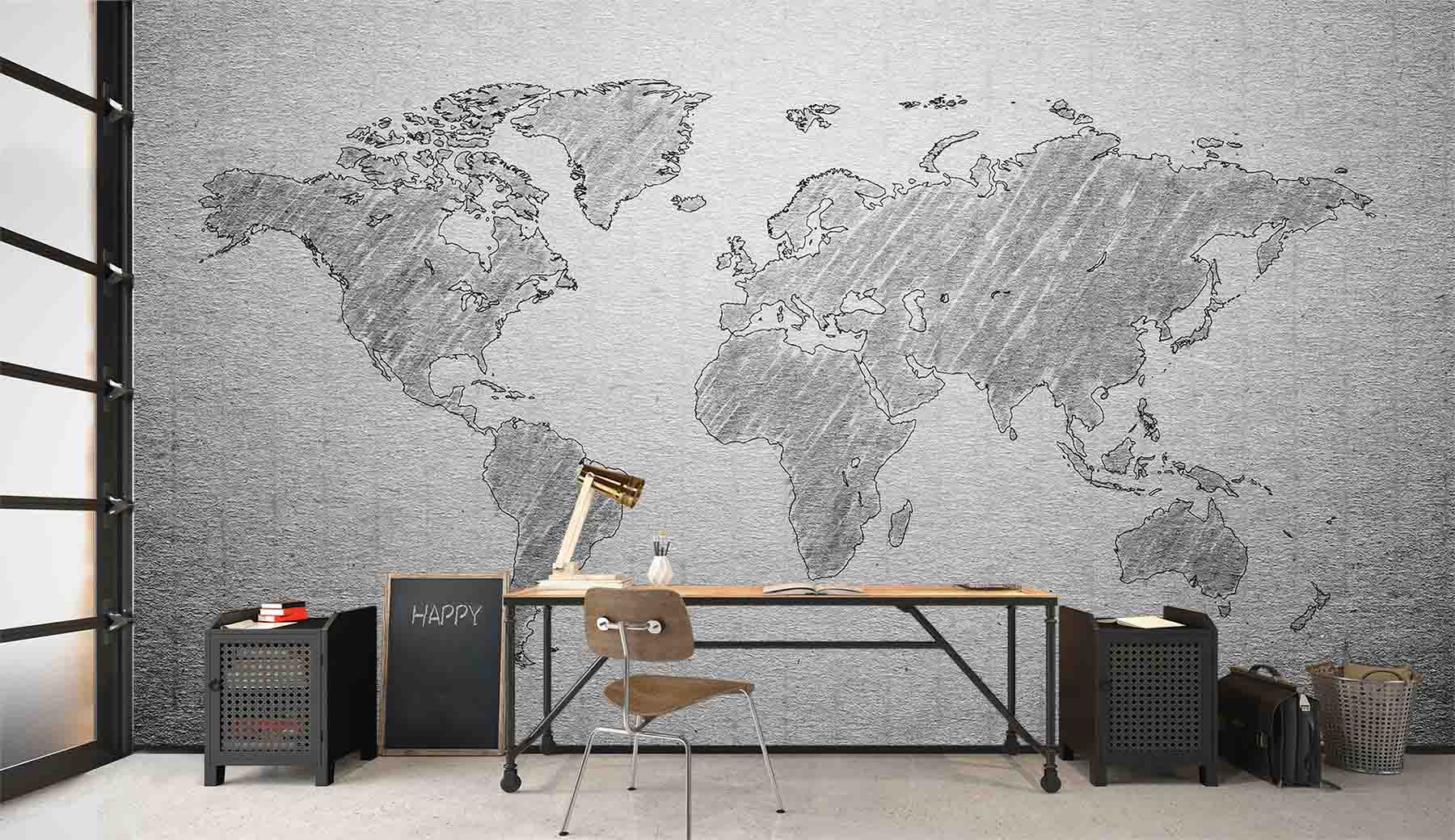 World Map Wall Mural Your Own World Map, Mural Wallpaper | Hello