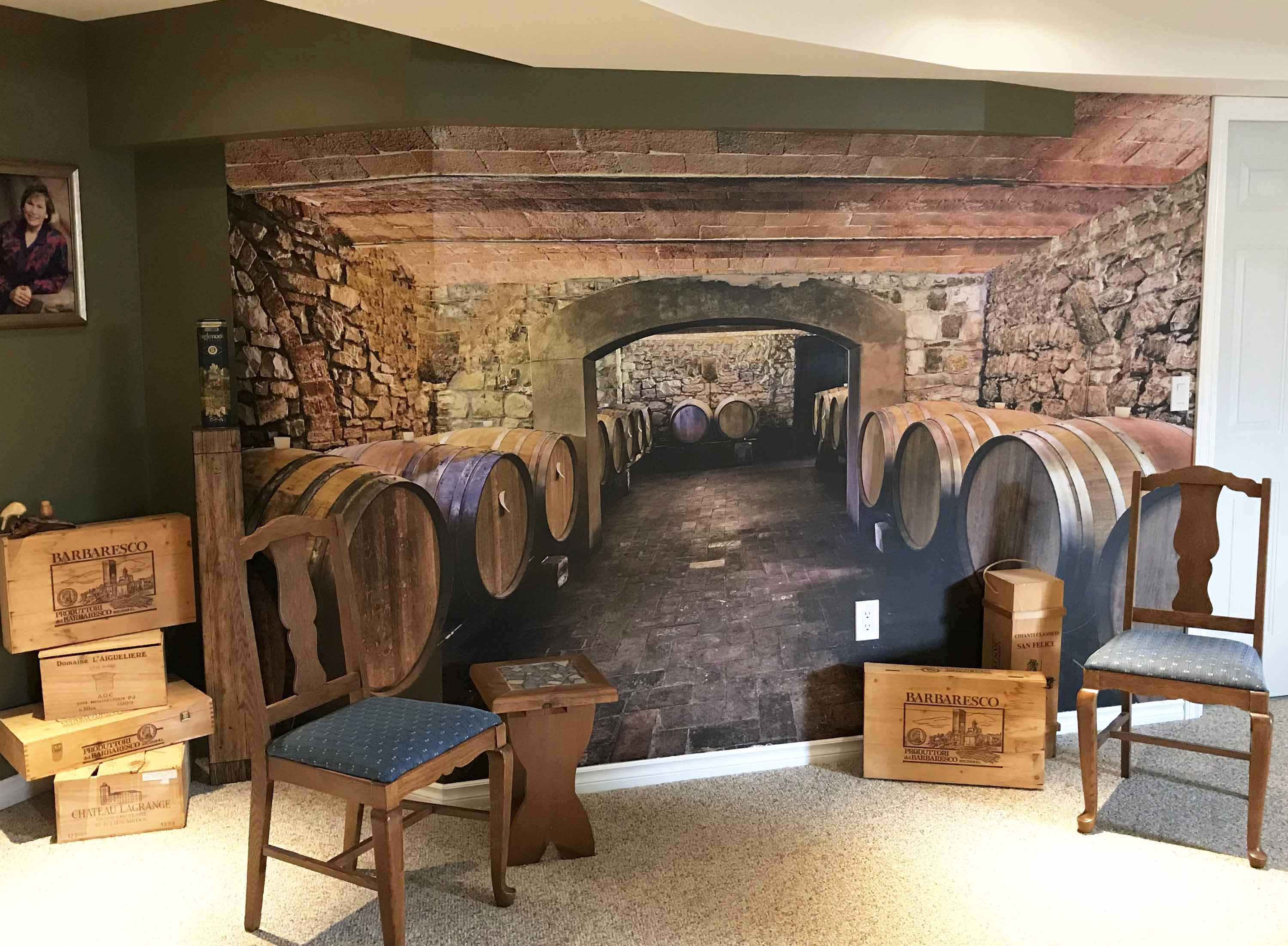 Basement Wine Cellar Hallway Mural