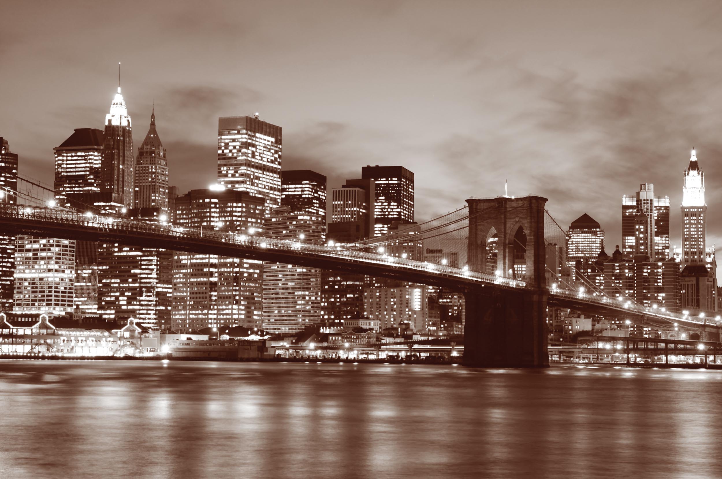 Brooklyn Bridge Wallpaper Sepia