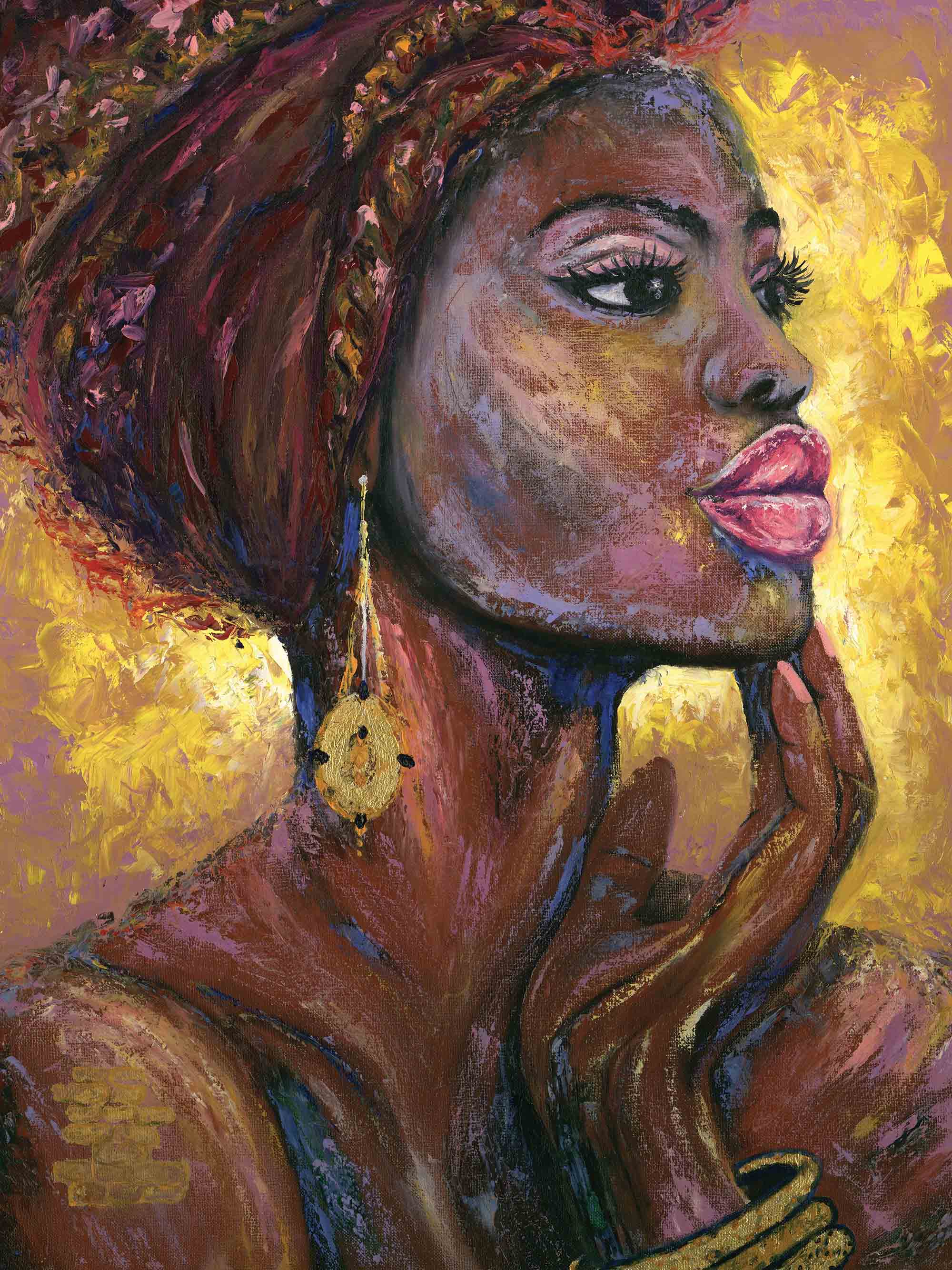 African Woman Portrait Painting Original Oil Painting